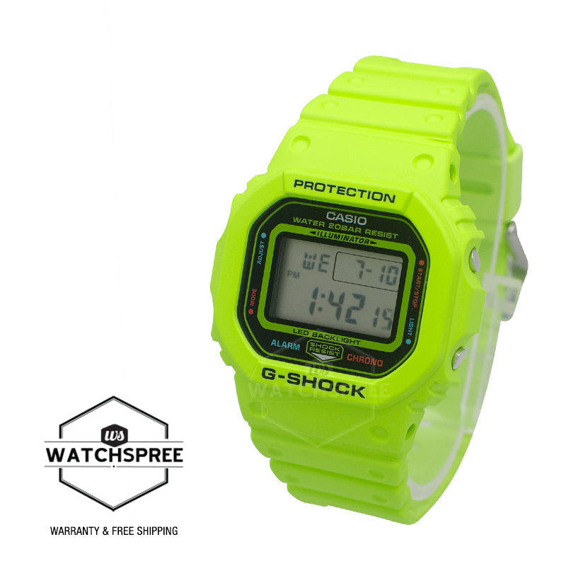 Casio G-Shock DW-5600 Lineup Energy Park Series Bio-Based Yellow Resin Band Watch DW5600EP-9D DW ...