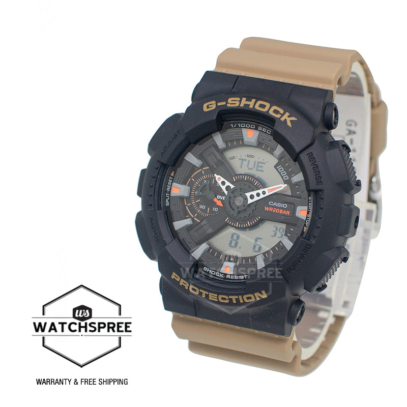 Casio G-Shock GA-110 Lineup Two-Tone Utility Series Beige Resin Band Watch GA110TU-1A5 GA-110TU ...