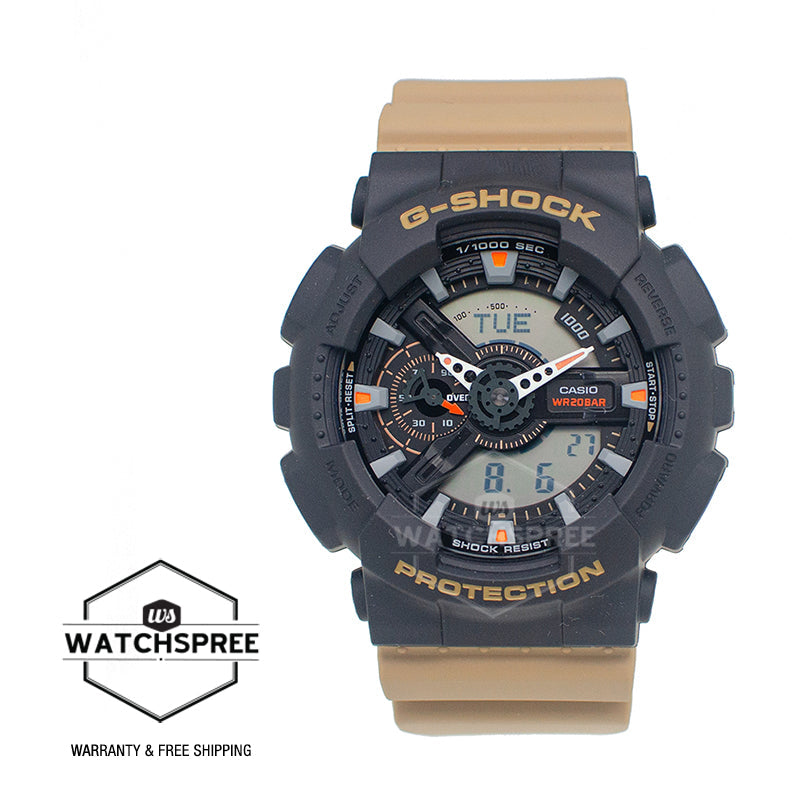 Casio G-Shock GA-110 Lineup Two-Tone Utility Series Beige Resin Band Watch GA110TU-1A5 GA-110TU ...