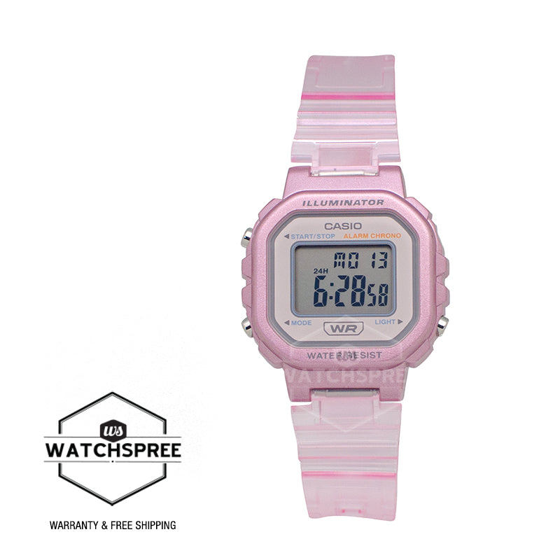 Casio Pop Series Digital Pink Transparent Resin Band Watch LA20WHS-4A LA-20WHS-4A [Kids]| Watchspree