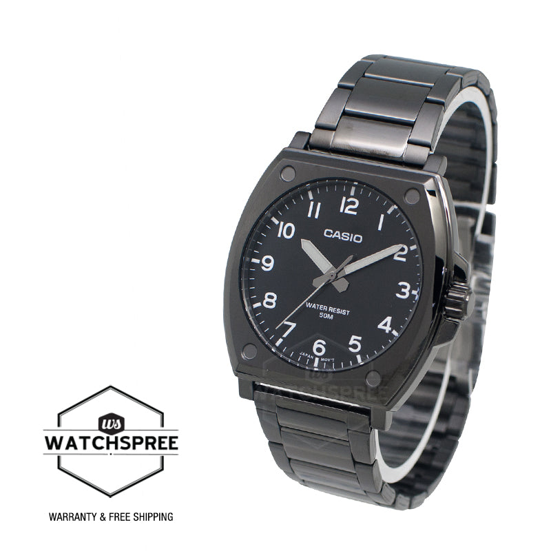 Casio Men's Analog Black Ion Plated Stainless Steel Band Watch MTPE730B-1A MTP-E730B-1A| Watchspree