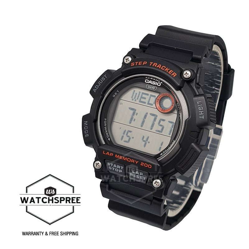 Casio Men's Sports Step Tracker Black Resin Band Watch WS2100H-1A WS-2100H-1A| Watchspree