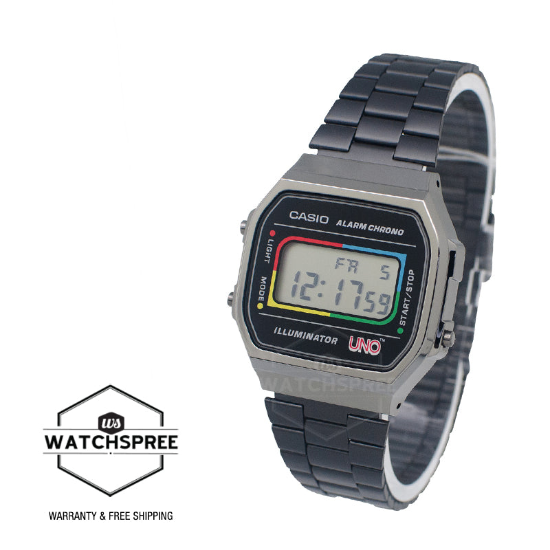Casio Digital Vintage UNO ÷?¶® Collaboration Model Black Ion Plated ...