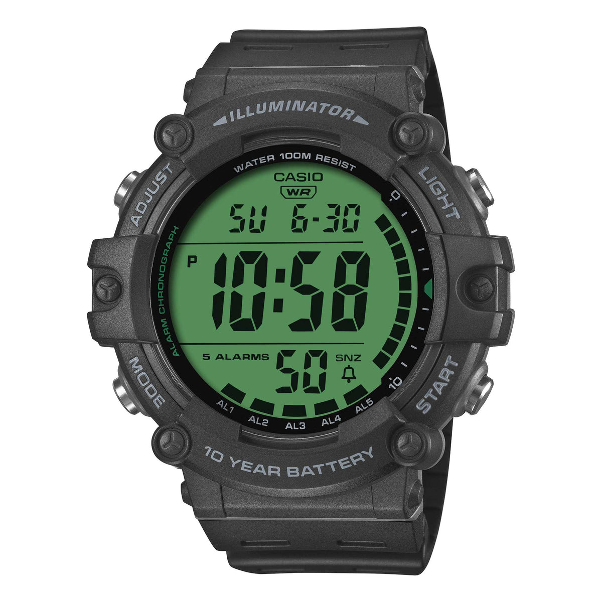 Casio Digital Dual Time Black Resin Band Watch AE1500WHC-1A AE-1500WHC ...