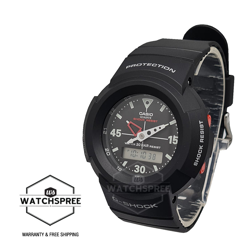 Casio G-Shock Analog-Digital Classic AW-500 Series Black Resin Band ...