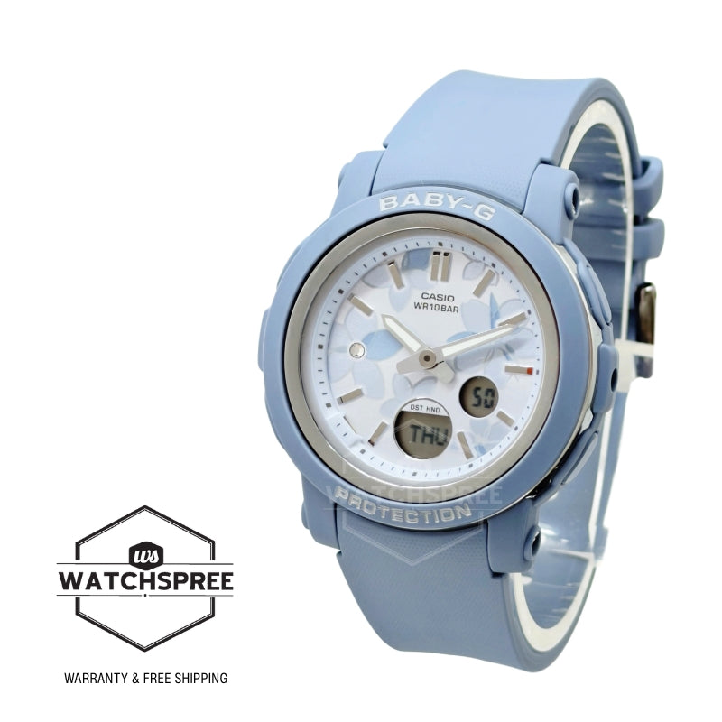 Casio Baby-G BGA-290 Lineup Flower Design Blue Resin Band Watch ...