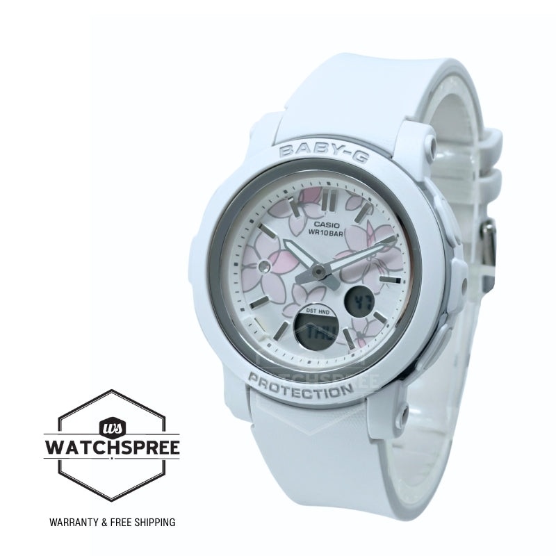 Casio Baby-G BGA-290 Lineup Flower Design White Resin Band Watch ...