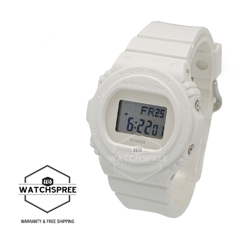 Casio Baby-G Standard Digital New Round Face White Resin Band Watch ...