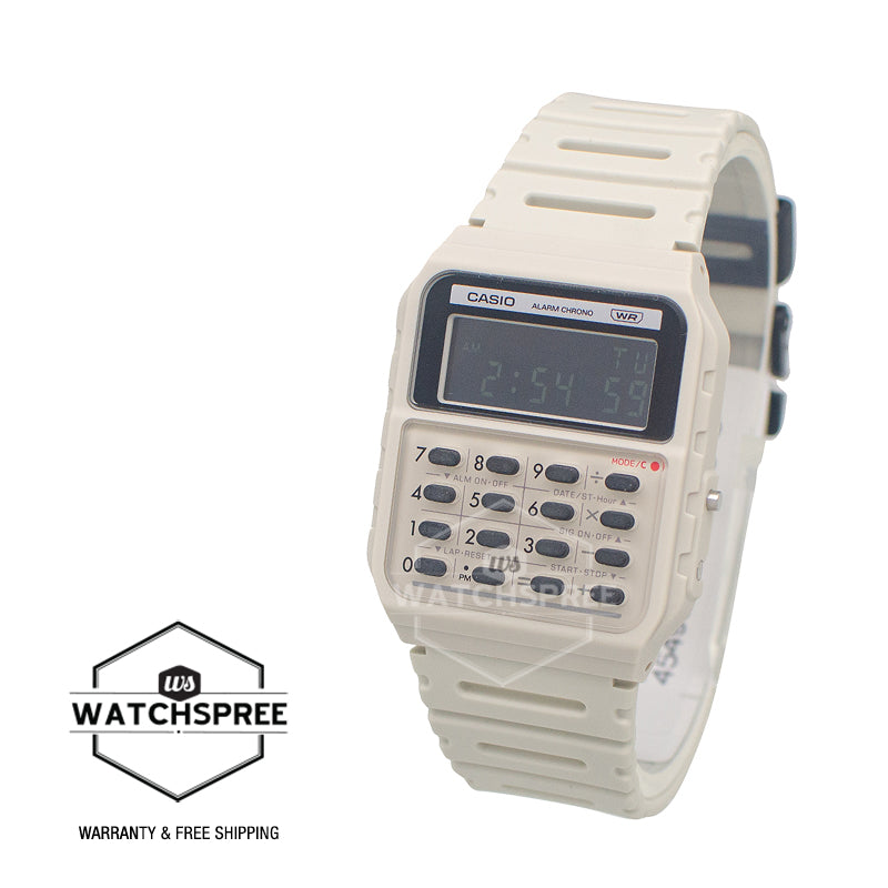 Casio Digital Pop Series Dual Time Calculator Bio-Based Off-White Resin ...