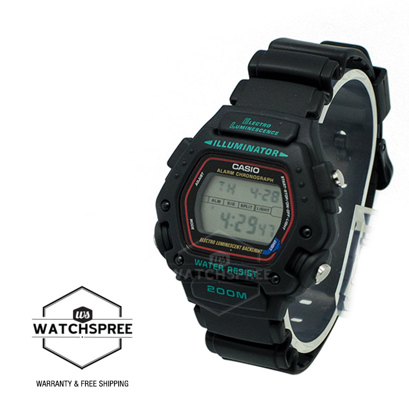Casio Digital Casual Sports Men's Black Resin Band Watch DW290-1V ...