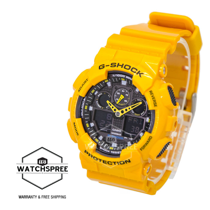 Casio G-Shock Standard Analog Digital Yellow Resin Watch GA100A-9A GA ...