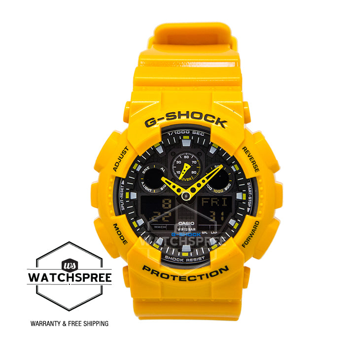 Casio G-Shock Standard Analog Digital Yellow Resin Watch GA100A-9A GA ...