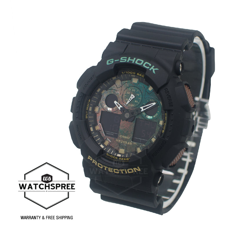 Casio G-Shock GA-100 Lineup Neoclassic Black Resin Band Watch GA100RC ...