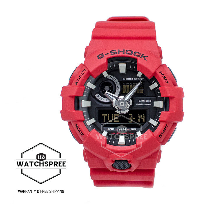 Casio G-Shock New GA-700 Red Resin Band Watch GA700-4A GA-700-4A ...
