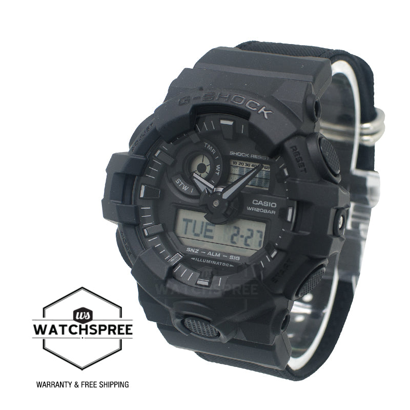 Casio G-Shock GA-700 Lineup Utility Black CORDURAÇ® Watch GA700BCE-1A ...