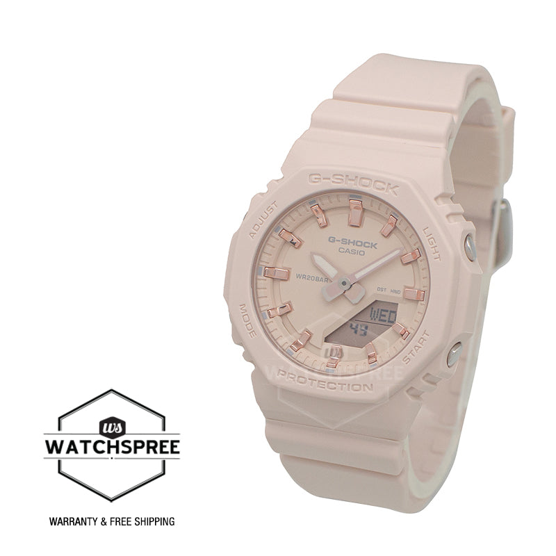 Casio G-Shock for Ladies' Bio-Based Beige Pink Resin Band Watch GMAP21 ...