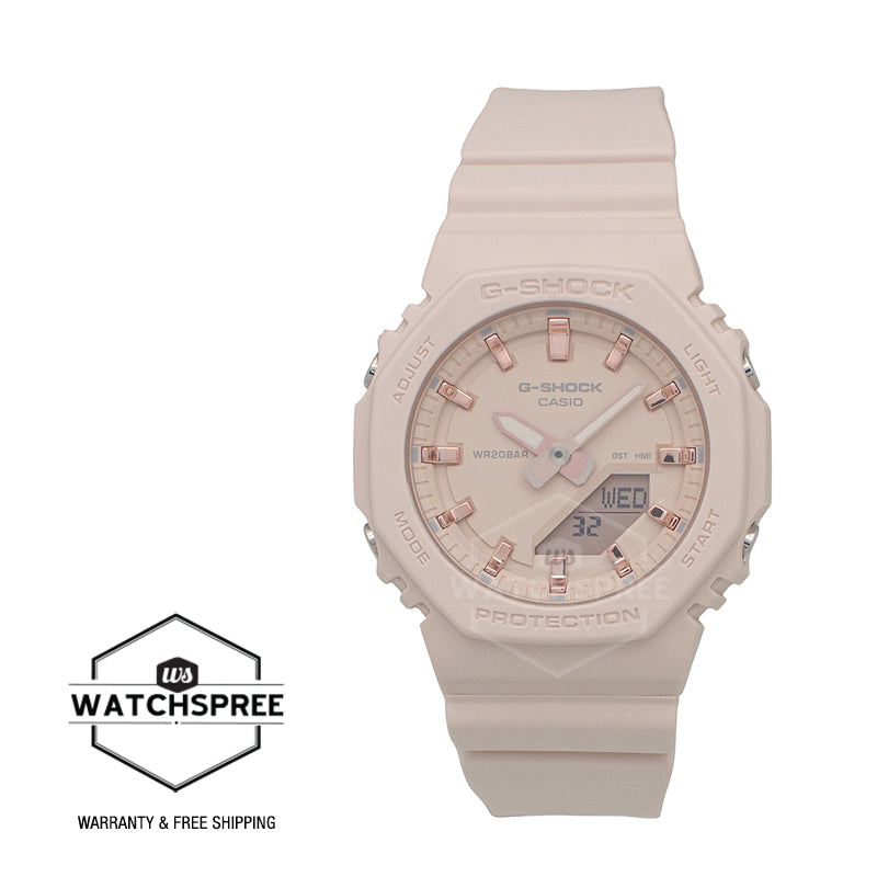 Casio G-Shock for Ladies' Bio-Based Beige Pink Resin Band Watch GMAP21 ...