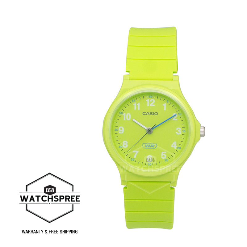Casio Pop Series Classic Analog Bio-Based Lime Green Resin Band Watch ...