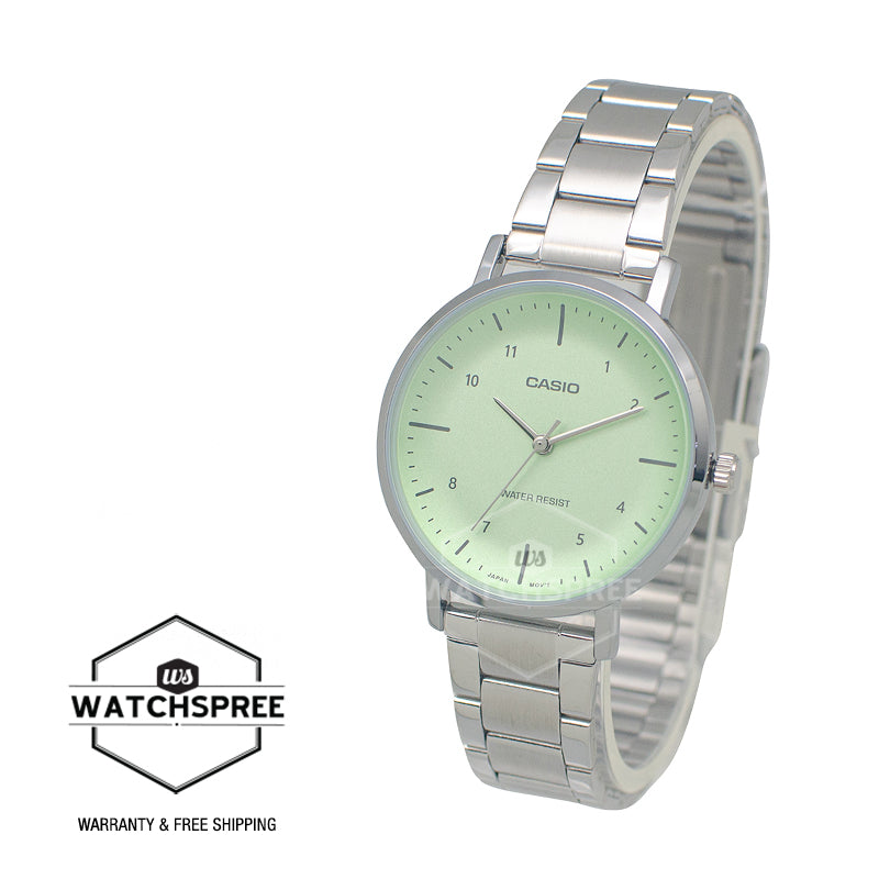 Casio Ladies' Analog Stainless Steel Band Watch LTPVT03D-3B LTP-VT03D ...