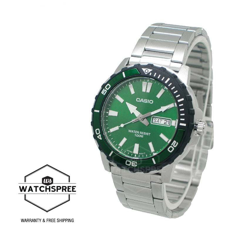 Casio Men's Analog Sporty Stainless Steel Band Watch MTD125D-3A MTD ...