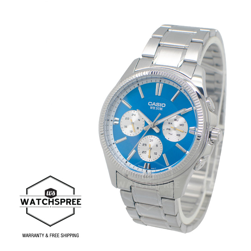 Casio Men's Analog Stainless Steel Band Watch MTP1375D-2A2 MTP-1375D ...