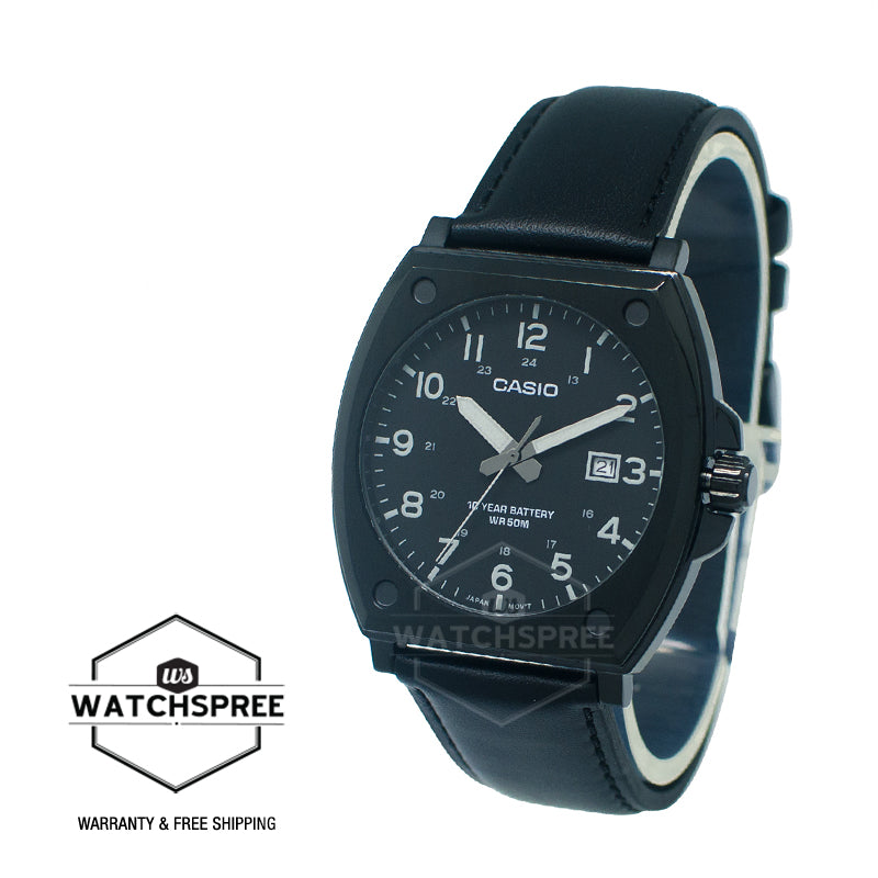 Casio Men's Analog Black Leather Strap Watch MTPE715L-1A MTP-E715L-1A ...