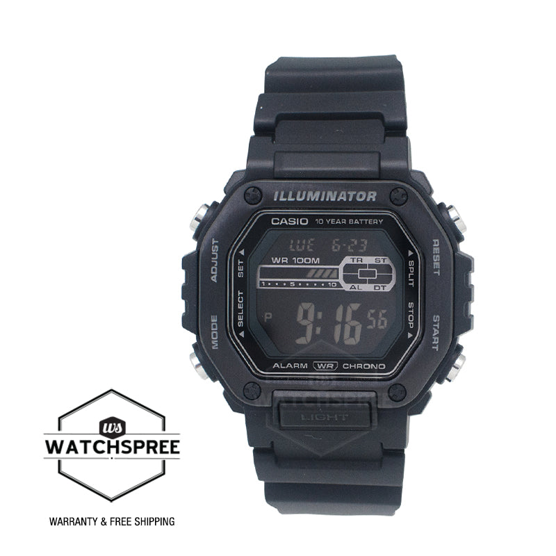 Casio Digital Dual Time Black Resin Band Watch MWD110HB-1B MWD-110HB-1B ...