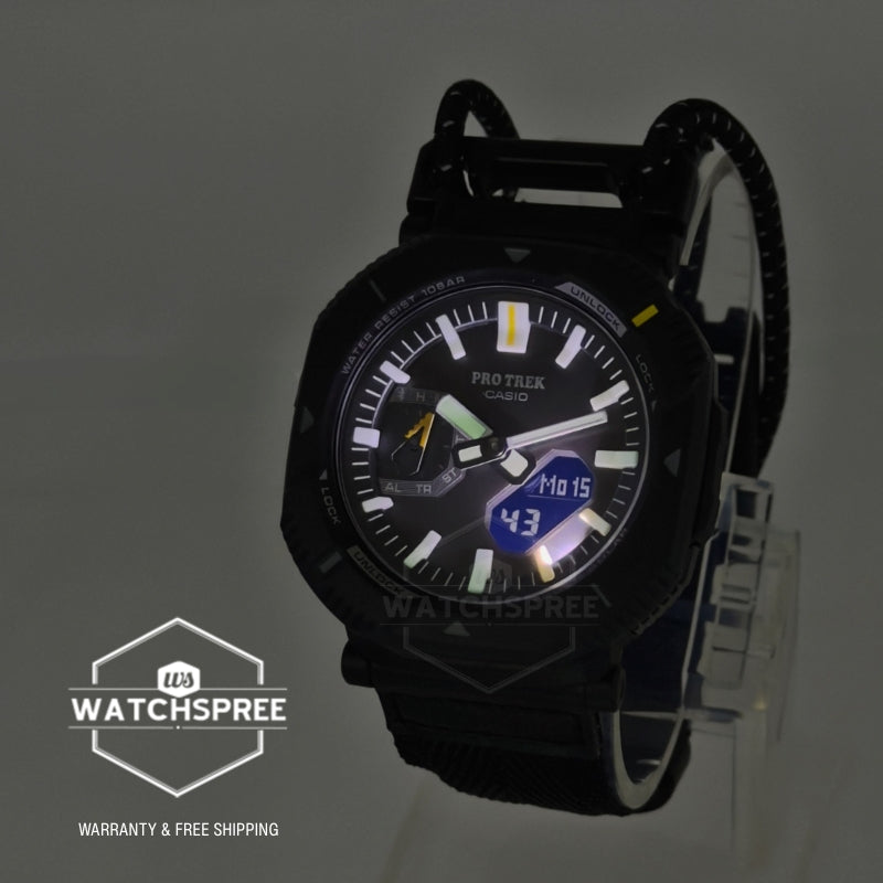 Casio Pro Trek PRJ-B001 Lineup Bluetooth Tough Solar Black Cloth Band ...
