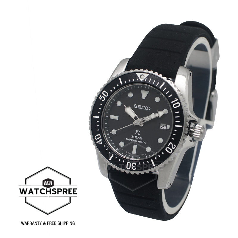 Seiko Prospex Solar Diver's Black Silicone Strap Watch SNE573P1| Watchspree