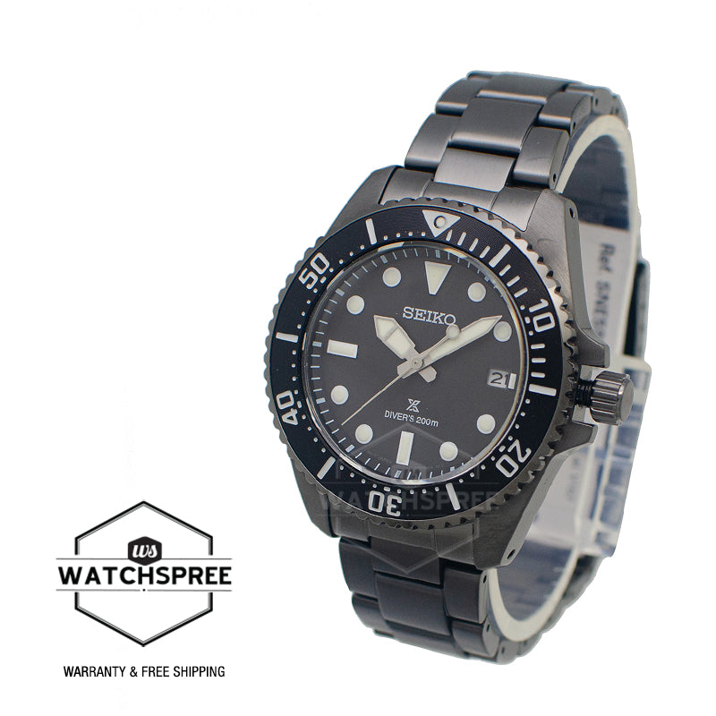 Seiko Prospex Solar Diver's Black Stainless Steel Band Watch SNE599P1 ...
