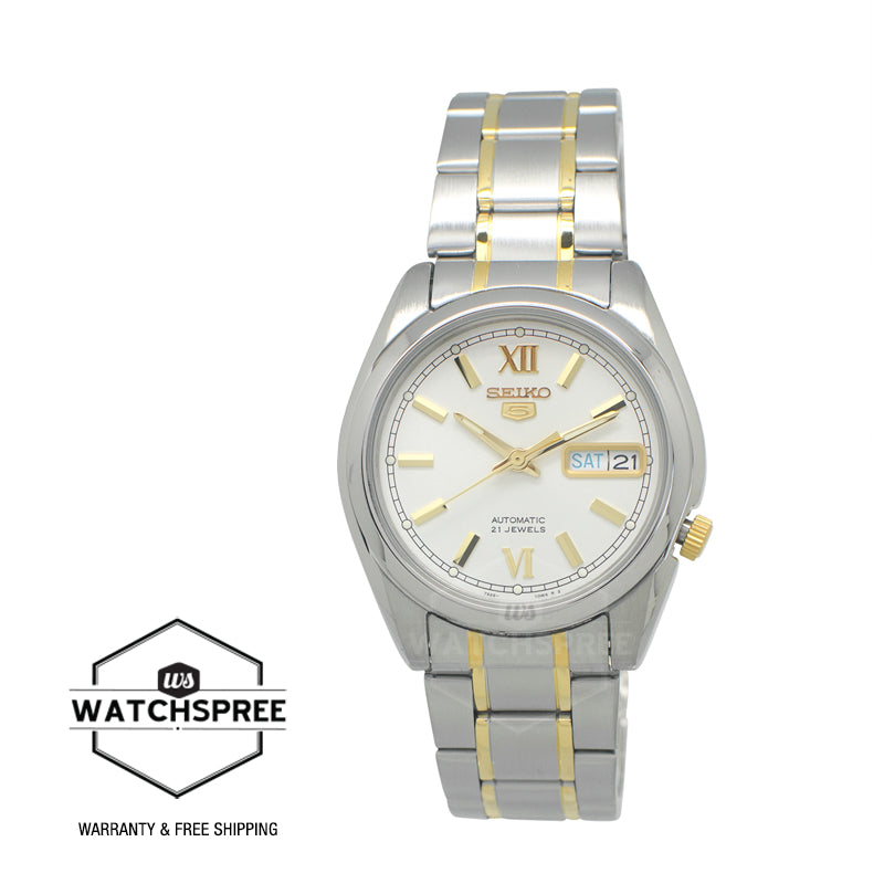 Seiko 5 Automatic Two-Tone Stainless Steel Band Watch SNKL57K1| Watchspree