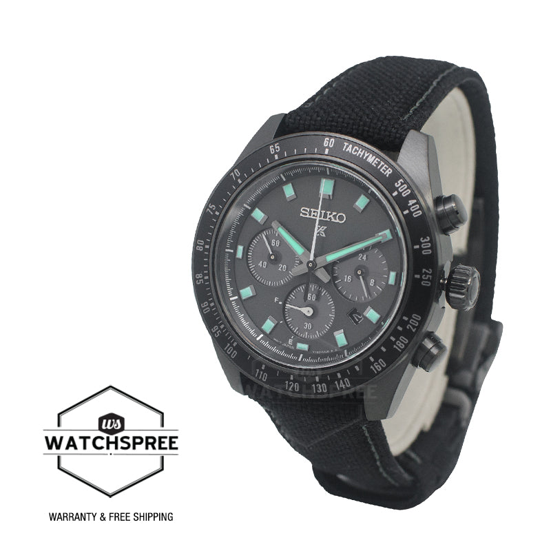 Seiko Prospex Solar Chronograph Speedtimer The Black Series Black Nylon ...