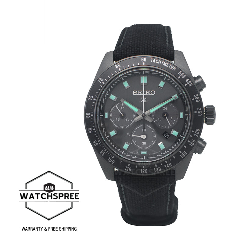 Seiko Prospex Solar Chronograph Speedtimer The Black Series Black Nylon ...