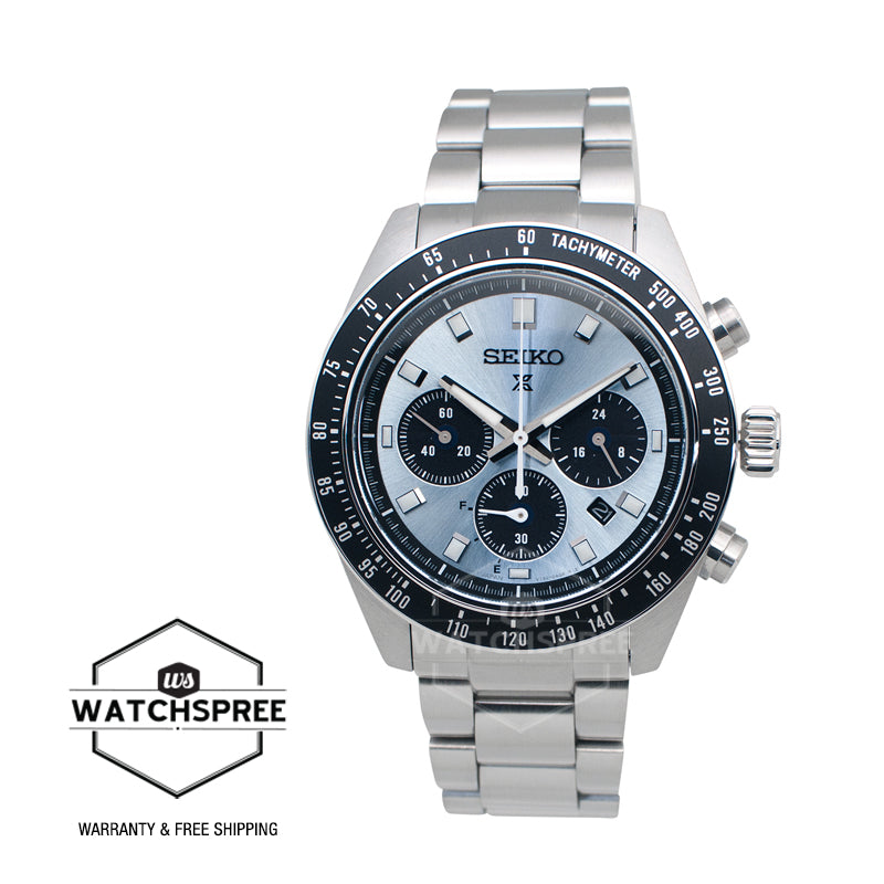 Seiko Prospex Solar Chronograph Speedtimer Stainless Steel Band Watch ...