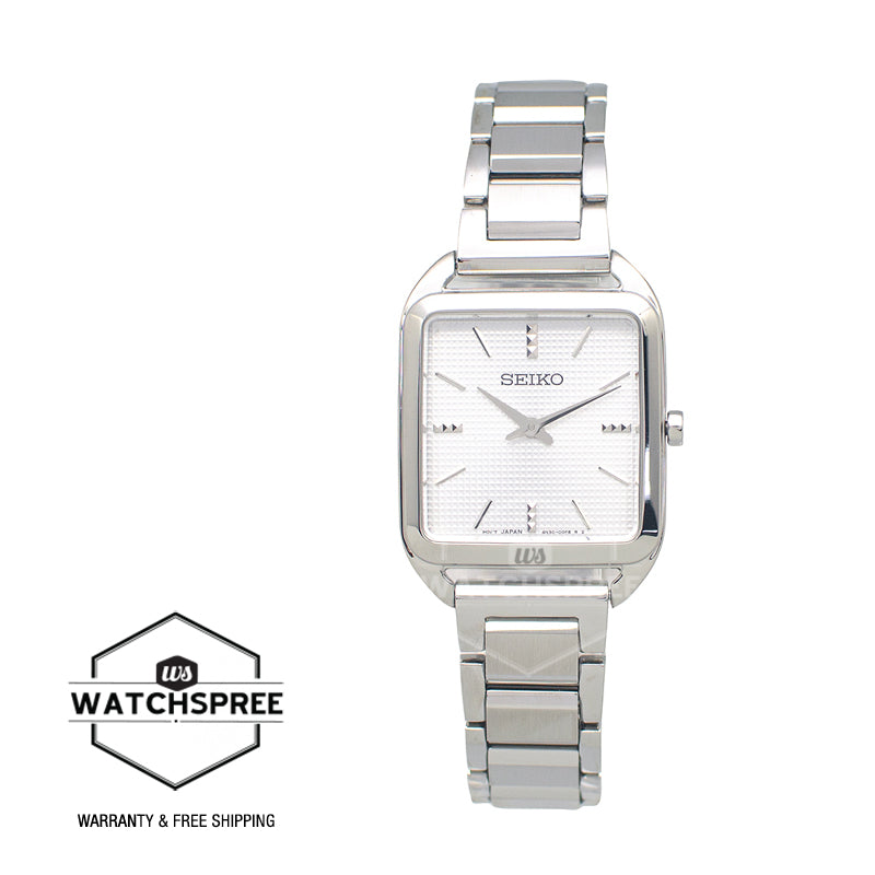 Seiko Women's Quartz Square Stainless Steel Band Watch SWR073P1| Watchspree