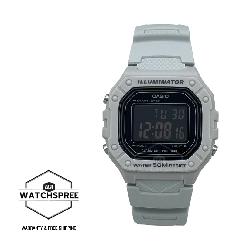 Casio Digital Grey Resin Band Watch W218H-8B W-218H-8B – Watchspree
