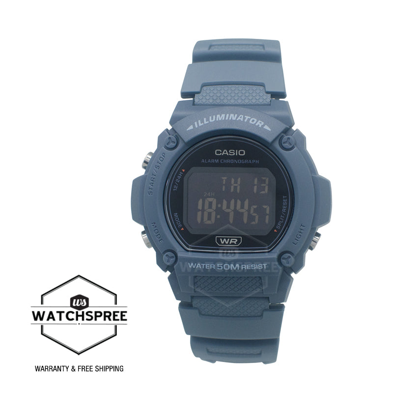 Casio Standard Sporty Digital Watch W219HC-2B W-219HC-2B| Watchspree