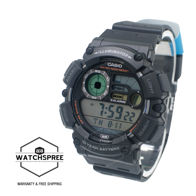 Casio Digital Dual Time Black Resin Band Watch WS1500H-1A WS-1500H-1A ...