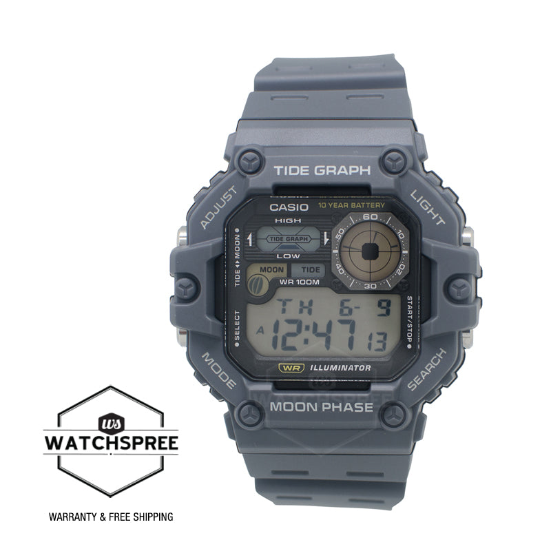 Casio Digital Dual Time Grey Resin Band Watch WS1700H-8A WS-1700H-8A ...