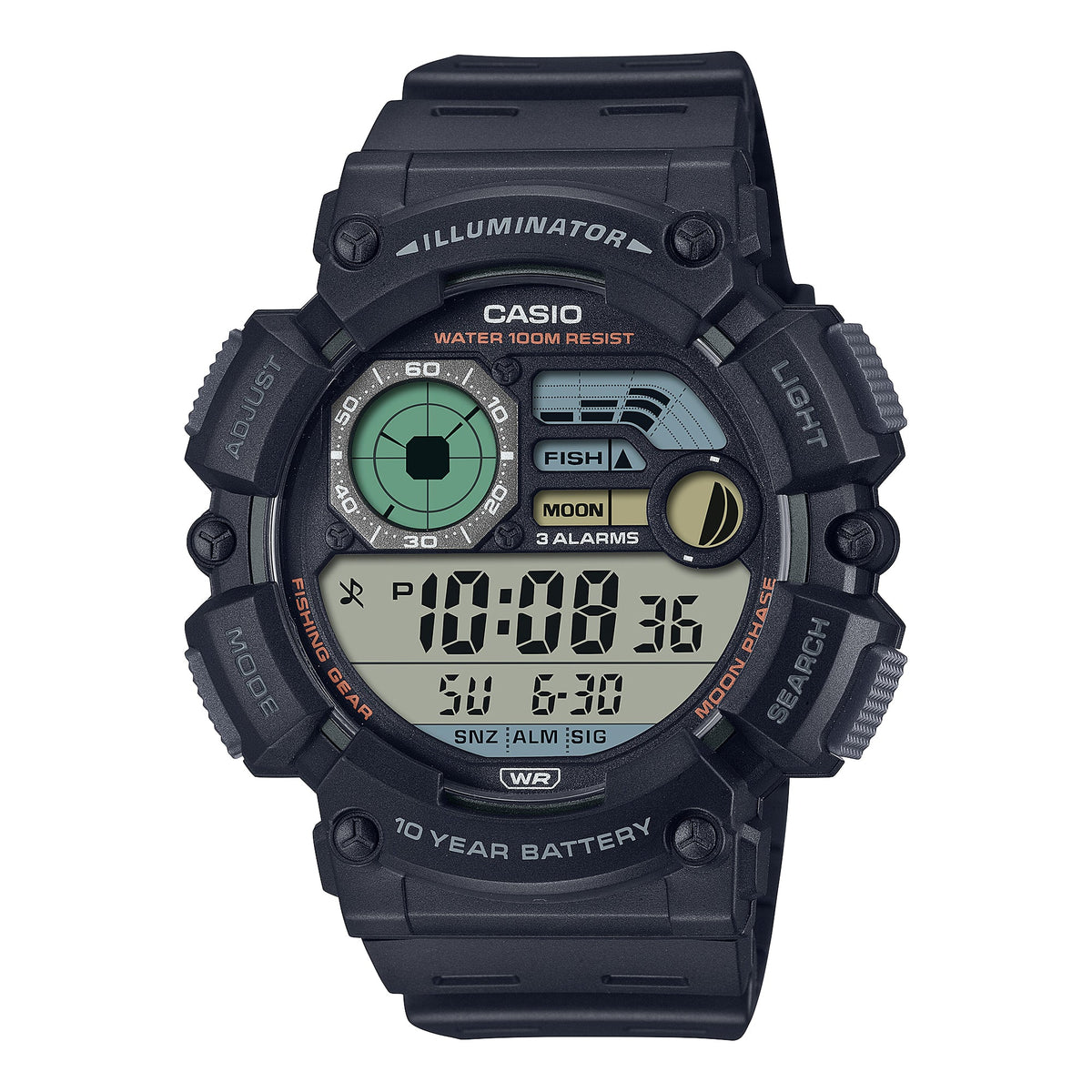 Casio Digital Dual Time Black Resin Band Watch WS1500H-1A WS-1500H-1A ...