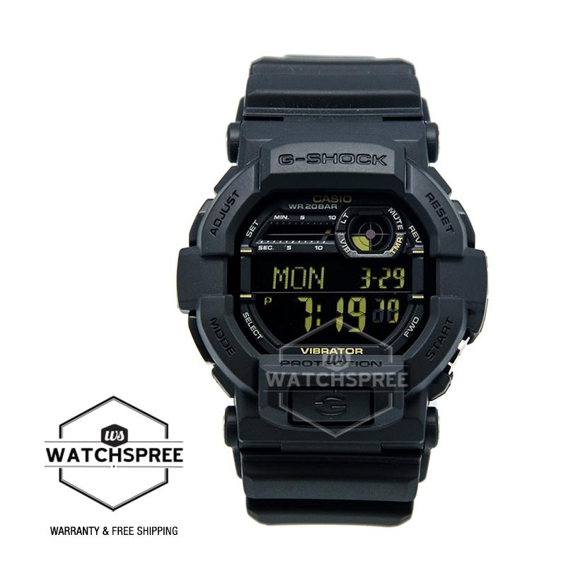 Casio G-Shock Vibration Alert Black Resin Band Watch GD350-1B GD-350-1B ...