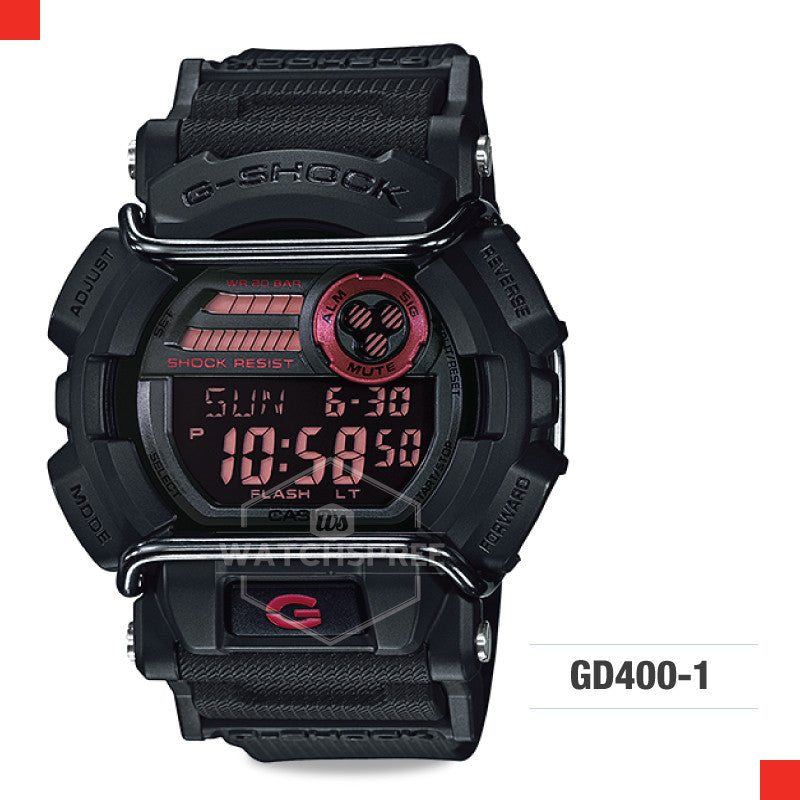 Casio G-Shock Classic Series Black Nylon Strap Watch GD400-1D GD-400-1D ...