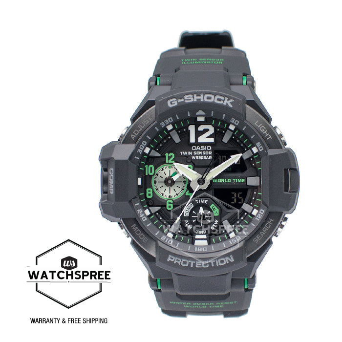 Casio G-Shock Gravity Master Series Men's Black Resin Band Watch GA1100 ...