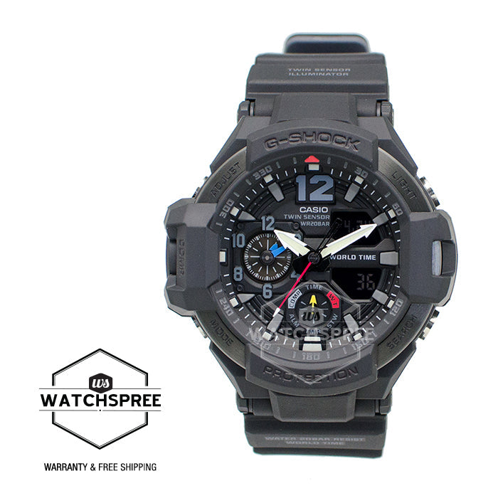 Casio G-Shock Master of G Gravitymaster Black Resin Band Watch GA1100 ...