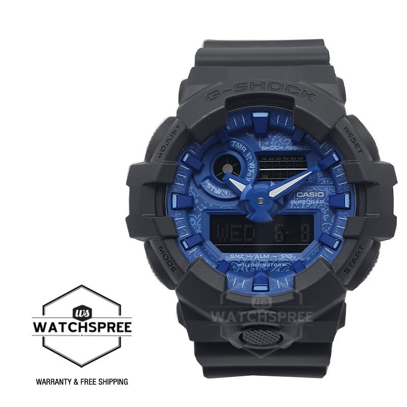 Casio G-Shock Special Colour Model GA-700 Lineup Paisley Blue Series ...