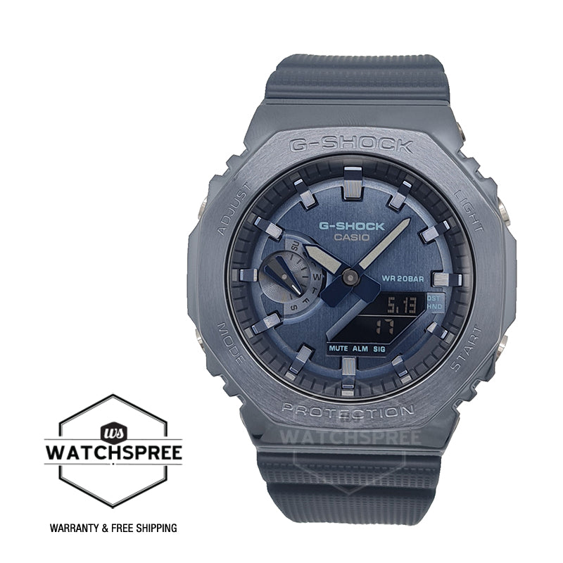 Casio G-Shock Standard-Bearer Metal-Clad Octagonal Navy Blue Resin Band ...