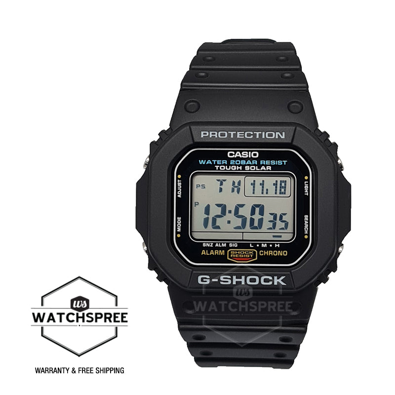 Casio G-Shock Tough Solar Black Resin Band Watch G5600UE-1D G-5600UE-1D ...