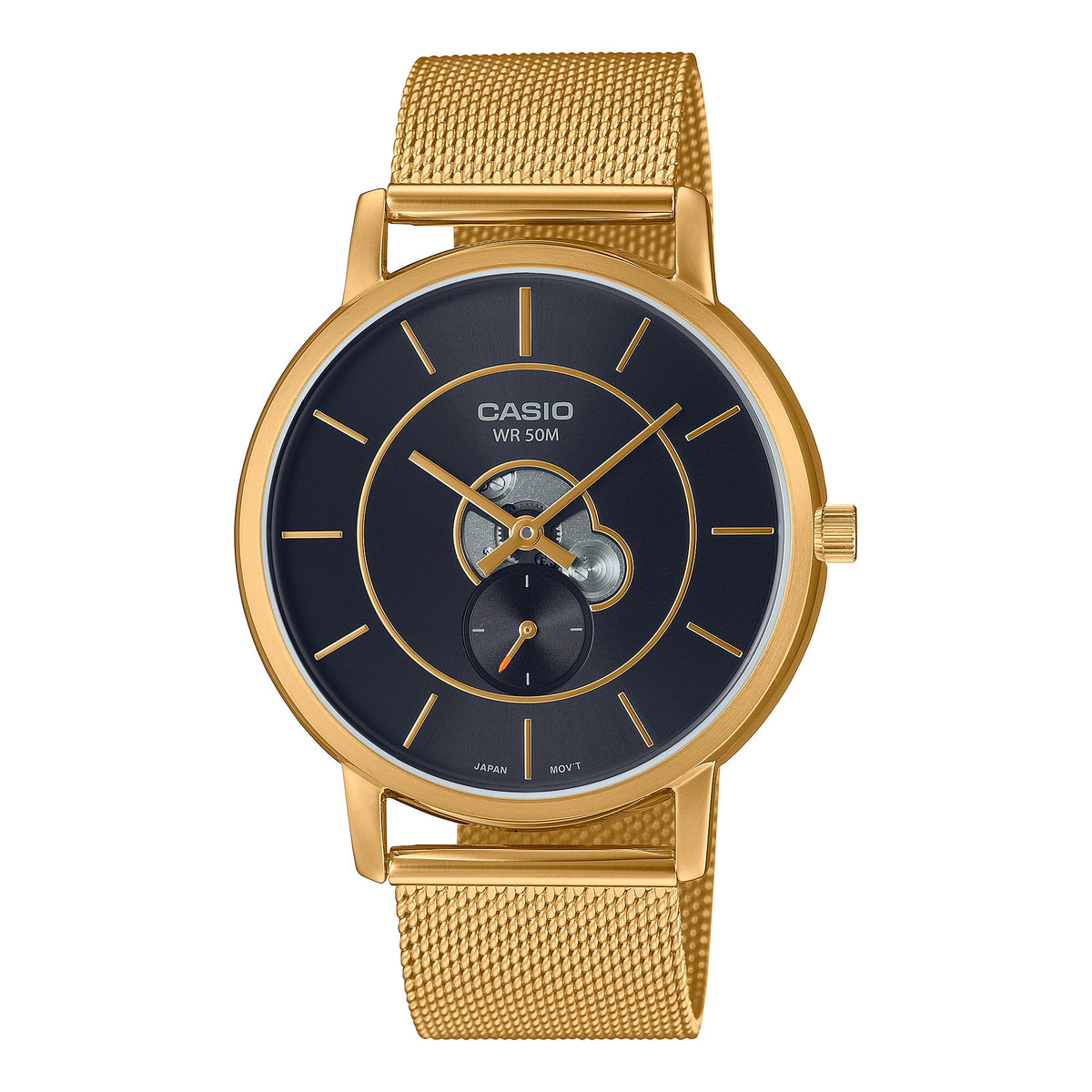 Casio Men's Analog Gold Ion Plated Stainless Steel Mesh Band Watch ...