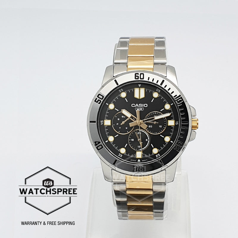 Casio Men's Analog Multi Hands Two-Tone Stainless Steel Band Watch ...