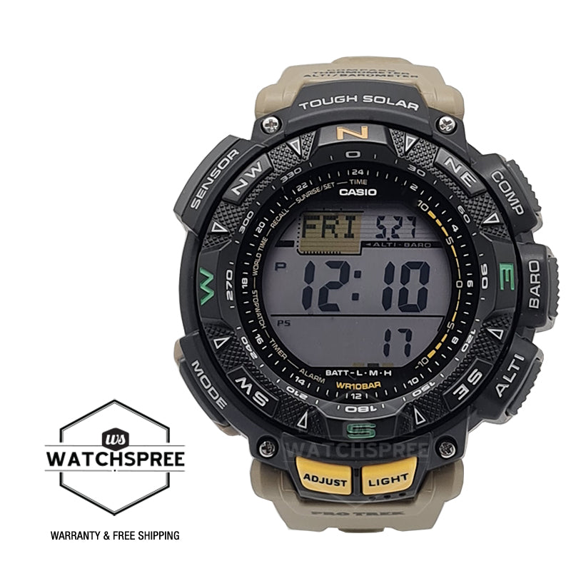 Casio Pro Trek Triple Sensor Tough Solar Dual-Layer LCD Sand Beige ...